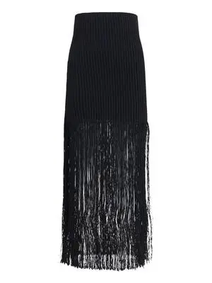 Alaïa ALAÏA Fringe Pencil Skirt Black