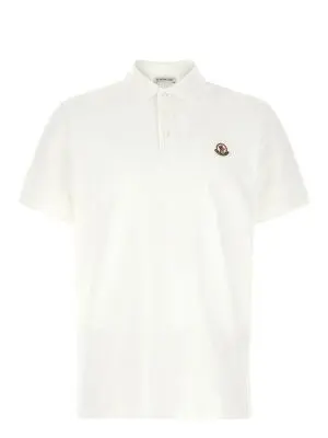 Moncler Logo Patch Polo Shirt - White