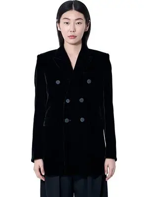 Saint Laurent Velvet Blazer - Black
