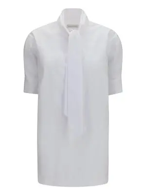 Dries Van Noten Cotton Shirt With Scarf Detail - White