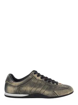 Gucci Elan' Low Top Sneakers With Web Detail On Tongue And Heel In Suede For - Black