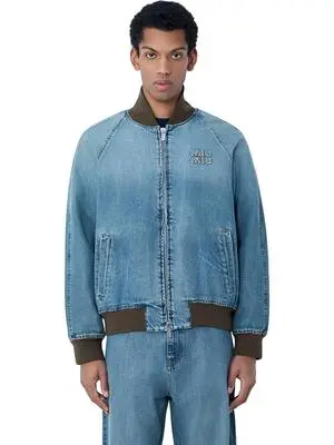 Miu Miu Denim Blouson Jacket - Blue