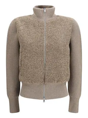 Herno Ribbed Pure Wool Cardigan - Cream