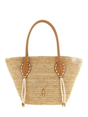CHRISTIAN LOUBOUTIN CHRISTIAN LOUBOUTIN Venus Basket Large Shopping Bag Cream
