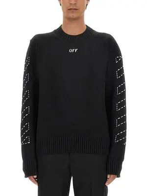 Off-White Jersey With Logo - Black