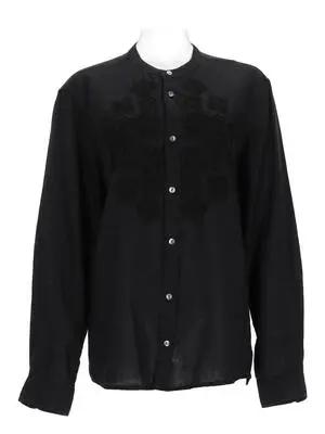P.a.r.o.s.h Embroidered Linen Shirt - Black