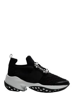 ROGER VIVIER Viv Run Strass Buckle Sneakers - Black