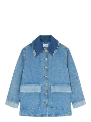 GANNI Patchwork Denim Jacket - Multicolor