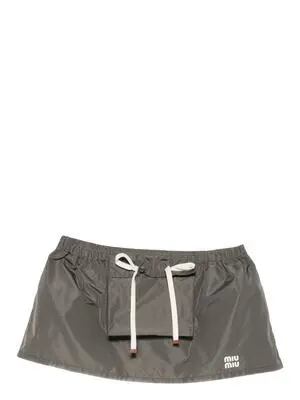Miu Miu Logo Mini Skirt - Multicolor