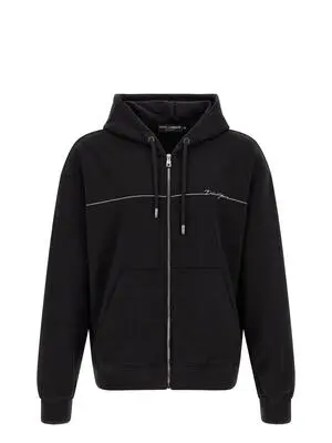 Dolce & Gabbana Logo Embroidery Hoodie - Black