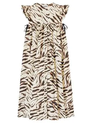 GANNI Organic Cotton Midi Dress - Multicolor