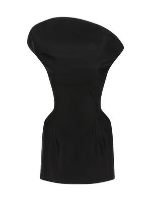 Magda Butrym Sculptural Cotton Dress - Black