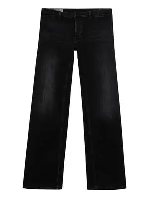 Gucci Stretch Denim Trousers With Washed Effect - Black