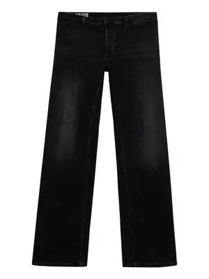 Gucci Stretch Denim Trousers With Washed Effect - Black