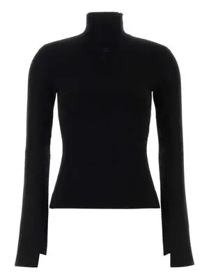 COURREGES Viscose Blend Turtleneck Sweater - Black