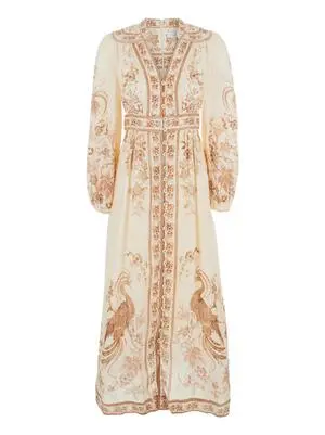 Zimmermann Indra Long Linen Dress - Multicolor