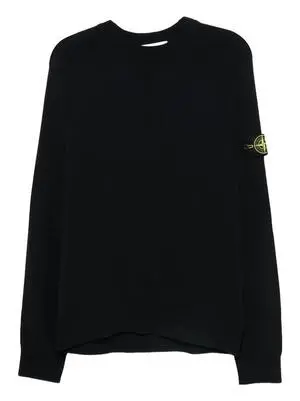 Stone Island Crew Neck Long Sleeve Pullover - Black
