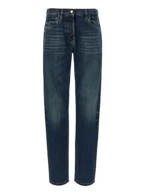 Prada Selvage Denim Trompe L'oeil Heart Jeans - Blue