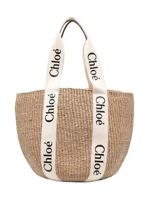 Chloé Woody Large Straw Basket Bag - Multicolor
