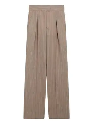 Valentino Garavani Pinstripe Wool Trousers - Cream