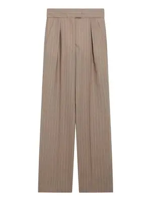 Valentino Garavani Pinstripe Wool Trousers - Cream
