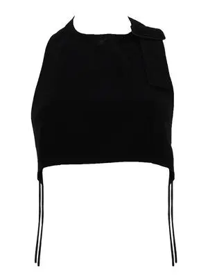 COURREGES Cropped Top With Open Back - Black