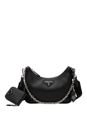 Prada Re-edition 2005 Leather Shoulder Bag - Black