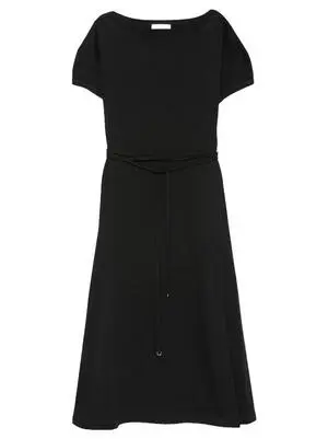 LEMAIRE Heavy Cotton Jersey Belted Midi Dress - Black