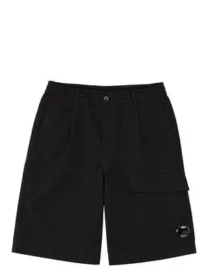 C.P. COMPANY Cargo Shorts With Logo Patch - Black