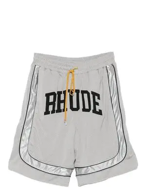 Rhude Contrast Trim Mesh Track Shorts - Gray