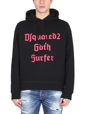 Dsquared2 Printed Hooded Sweatshirt - Black