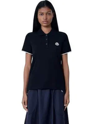 Moncler Logo Motif Polo Shirt - Black