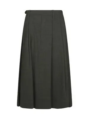 Brunello Cucinelli Wool Blend Midi Skirt - Multicolor