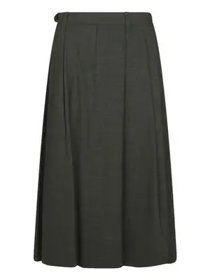 Brunello Cucinelli Wool Blend Midi Skirt - Multicolor