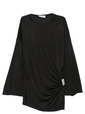 Attico Textured Viscose Asymmetric Cocktail Dress - Black