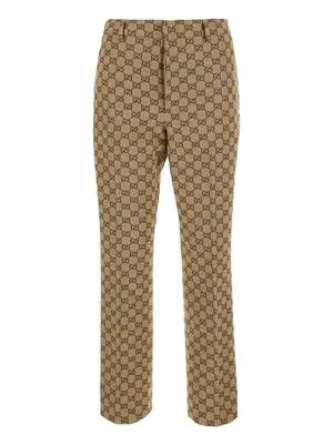 Gucci Monogram Tech Fabric Straight Leg Pants - Multicolor