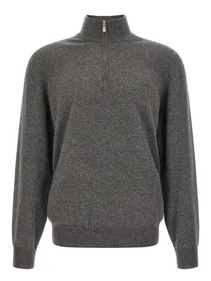 Brunello Cucinelli Cashmere Half-zip Sweater - Gray
