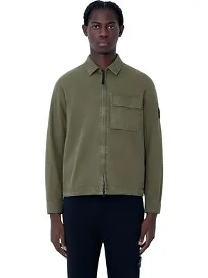 Stone Island Logo Patch Overshirt - Green