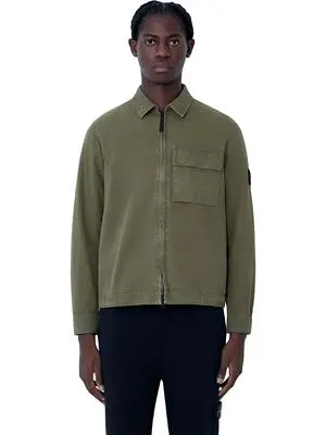 Stone Island Logo Patch Overshirt - Green