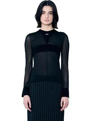 JEAN PAUL GAULTIER Open-knit Logo Sweater - Black
