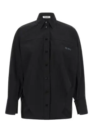 Attico Shaped Hem Shirt - Black