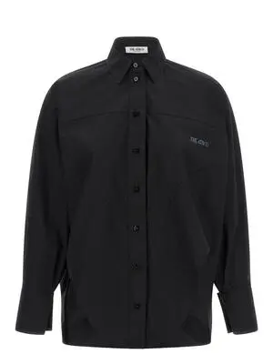 Attico Shaped Hem Shirt - Black