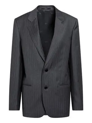 Gucci Grey/light Blue Pinstripe Wool Jacket - Gray