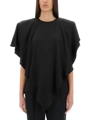 Stella McCartney Draped Cape Effect Top - Black