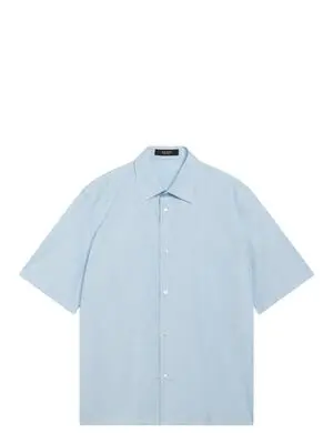 Gucci Gg Cotton Poplin Short-sleeve Shirt In Light - Blue