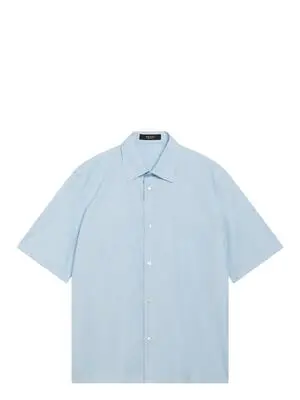 Gucci Gg Cotton Poplin Short-sleeve Shirt In Light - Blue