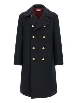 Brunello Cucinelli Cashmere Double-breasted Coat - Blue