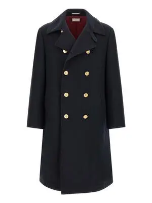 Brunello Cucinelli Cashmere Double-breasted Coat - Blue