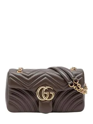 Gucci Gg Marmont Leather Shoulder Bag - Brown