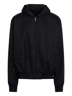 Gucci Gg Cotton Canvas Zip Hooded Jacket - Blue